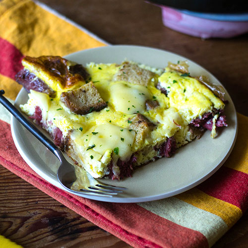 Corned Beef and Swiss Cheese Frittata - Feed Your Soul Too