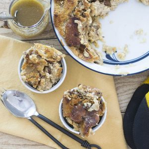 Cinnamon Raisin BAGEL Bread Pudding - Feed Your Soul Too