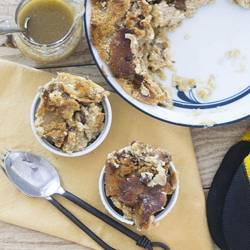 Cinnamon Raisin BAGEL Bread Pudding - Feed Your Soul Too