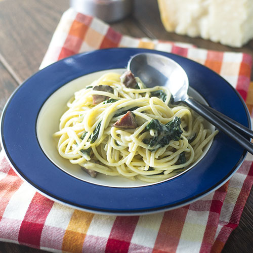 Spaghetti Salami e Pepe - Feed Your Soul Too