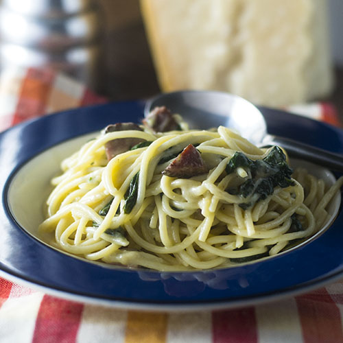 Spaghetti Salami e Pepe - Feed Your Soul Too