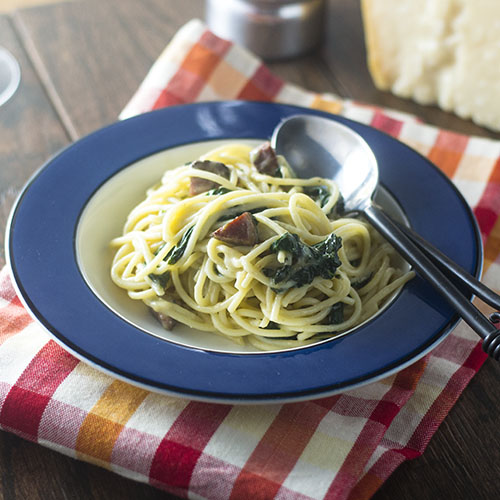 Spaghetti Salami e Pepe - Feed Your Soul Too