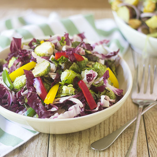 Brussels Sprouts Radicchio Agrodolce Vinaigrette - Feed Your Soul Too