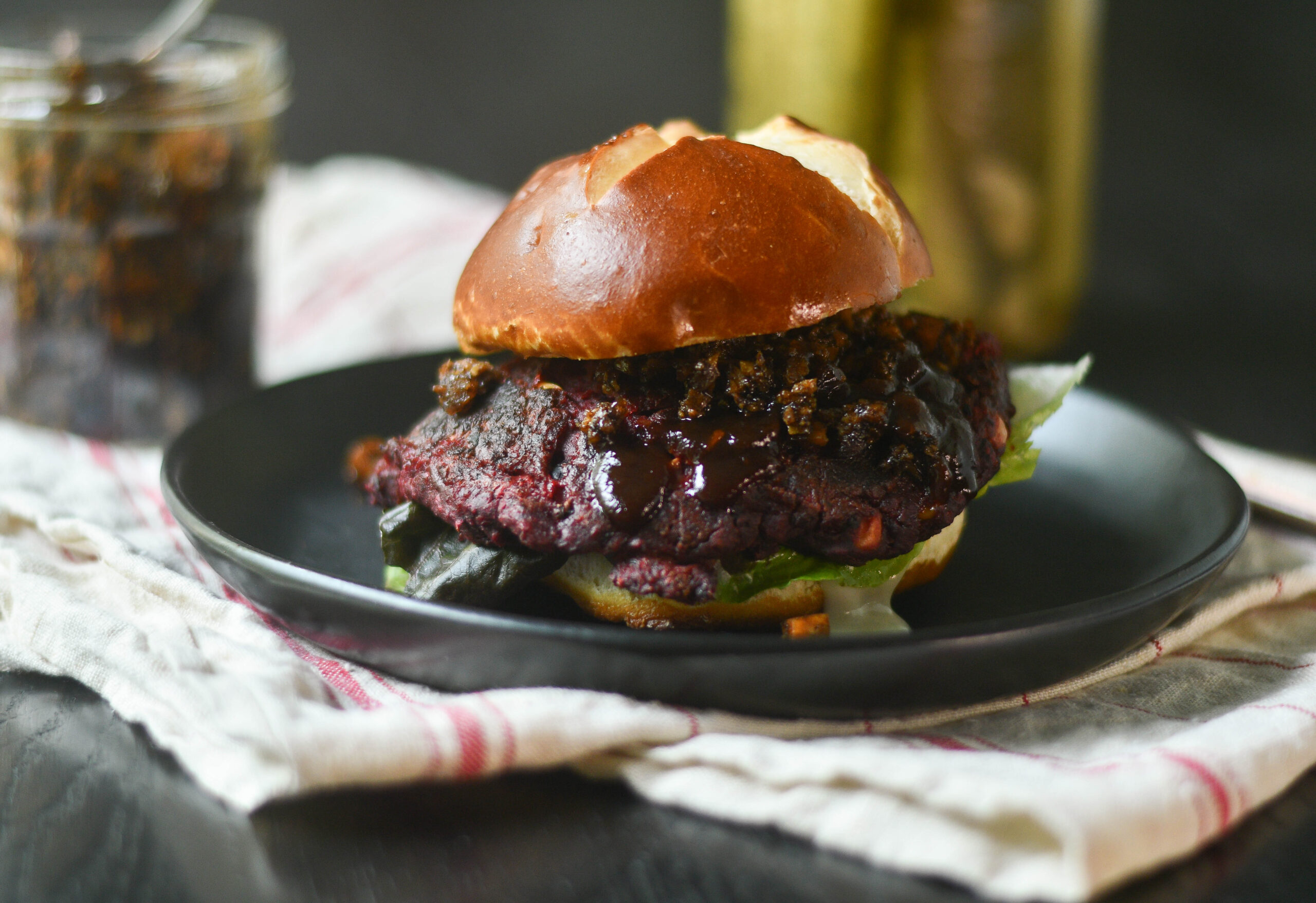 Best Mushroom Beet Burger - Feed Your Soul Too
